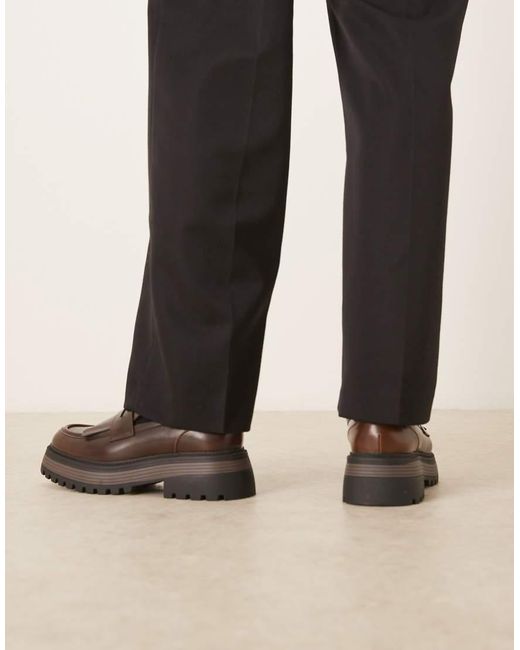 ASOS Chunky Loafers in Black for Men | Lyst UK