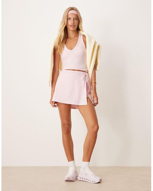 Tala Dayflex Tie Side Skort in Natural | Lyst UK