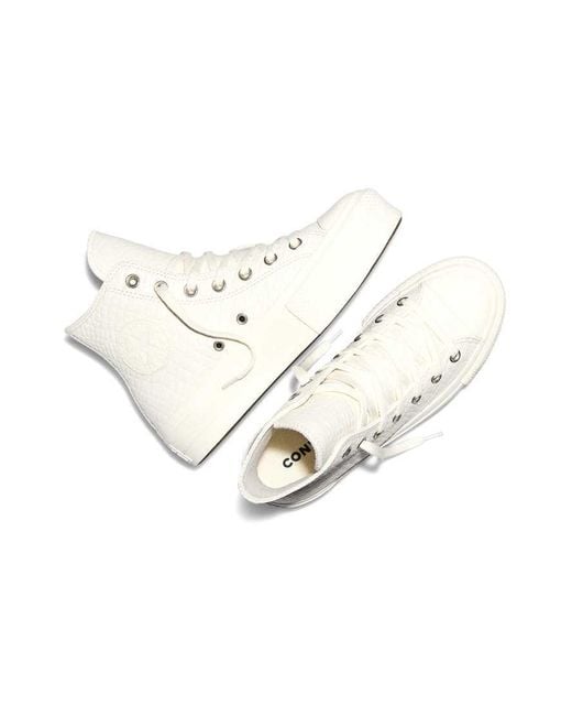 Converse All Star Lift Platform Crocodile in Natural | Lyst UK