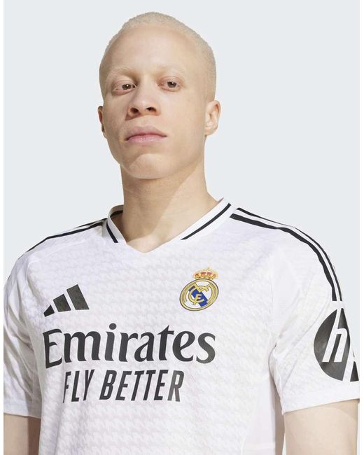 adidas Originals Real Madrid 24/25 Home Authentic Jersey in White for Men | Lyst UK