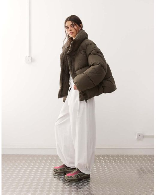 Weekday Oversized Puffer Coat in Natural | Lyst UK