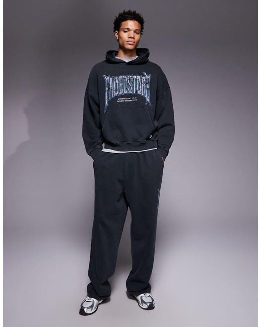 Faded Store Blackletter Hoodie in Blue for Men | Lyst UK