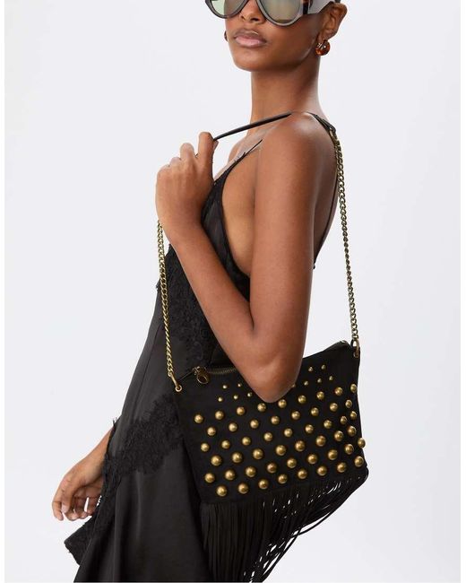 Stradivarius Crossbody Bag With Fringe And Studs in White | Lyst UK