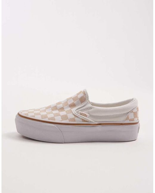 Vans Classic Slip-On Platform in Natural | Lyst UK