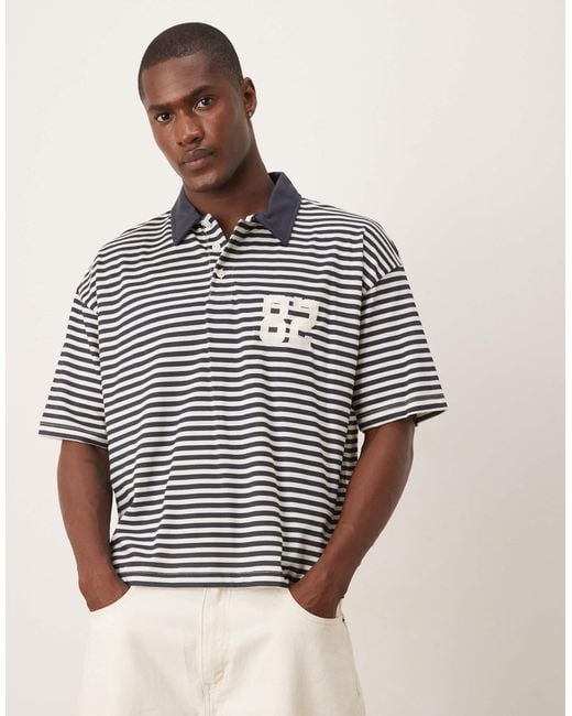 ASOS Boxy Oversized Polo in Gray for Men | Lyst
