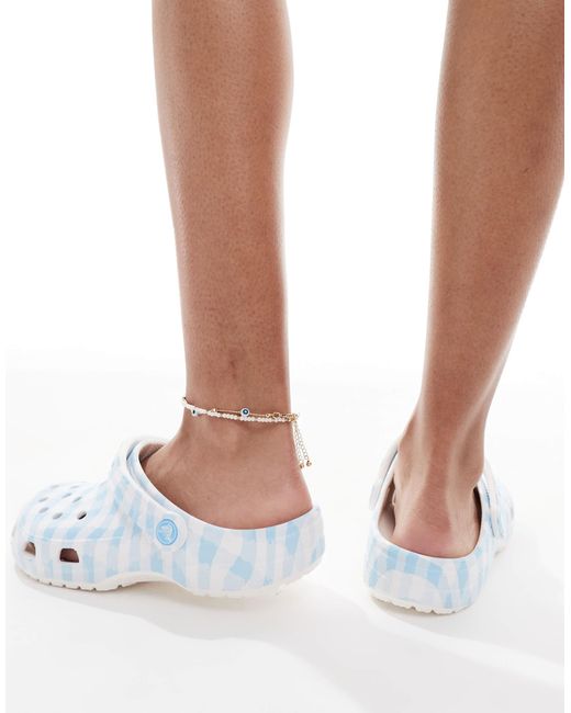 Crocs™ Classic Gingham Clogs in White | Lyst