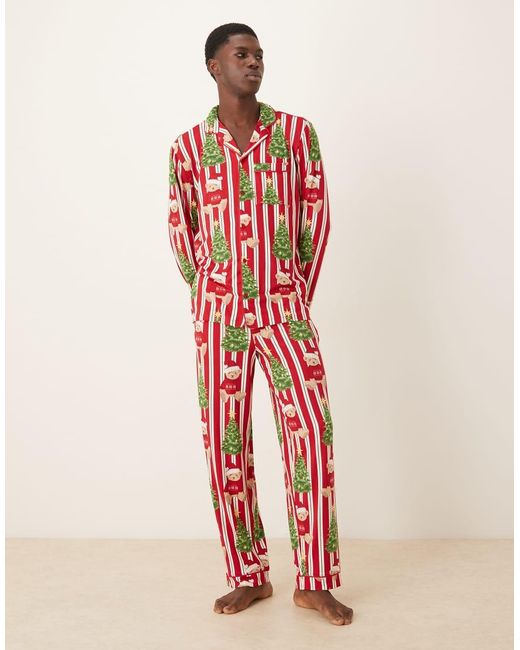 Chelsea Peers His & Hers Poly Long Sleeve Revere Pyjama Set in Red for ...