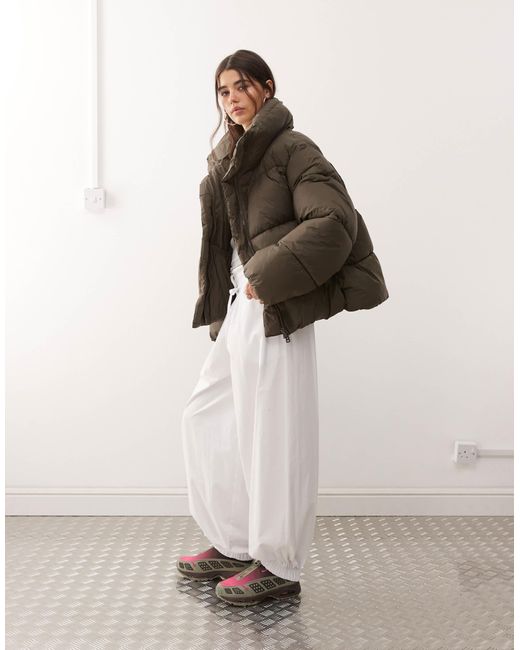 Weekday Oversized Puffer Coat in Natural | Lyst