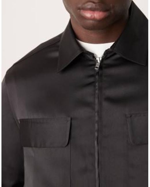 ASOS Overshirt With Patch Pockets in Black for Men | Lyst