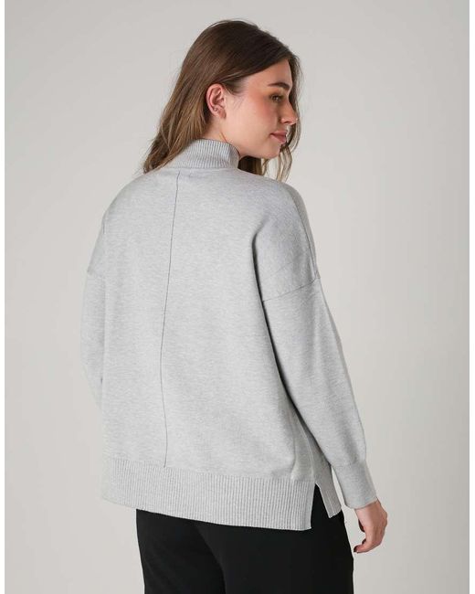 French Connection High Neck Cosy Long Sleeve Jumper in Grey | Lyst UK