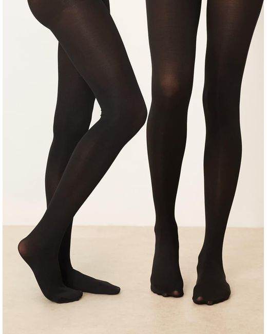 ASOS 2 Pack Of 80 Denier Tights in Black | Lyst UK