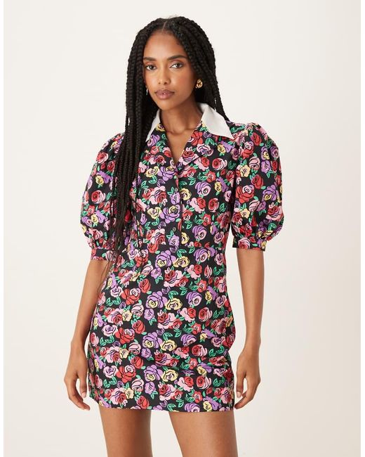 Collective The Label Shirt Mini Dresses in Red | Lyst UK