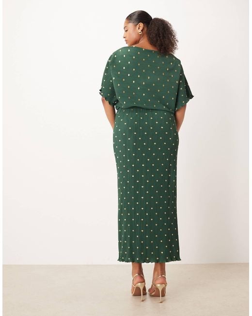 Never Fully Dressed Tilly Metallic Plisse Off Shoulder Maxi Dress in ...