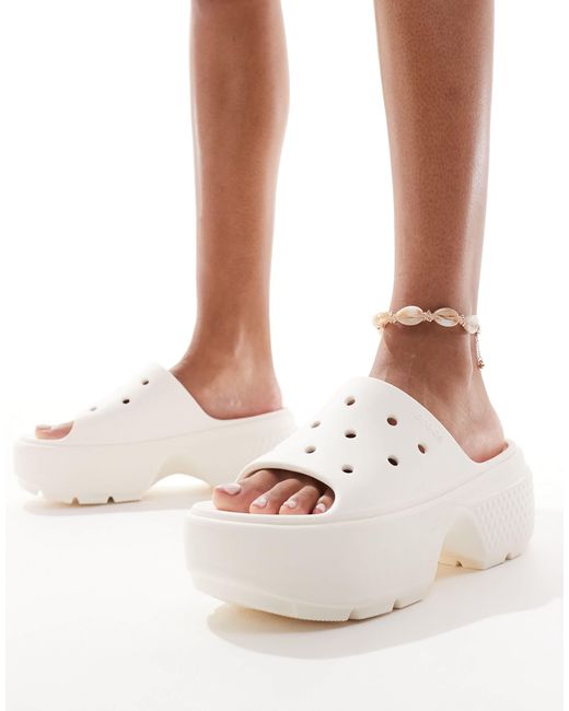 Crocs™ Stomp Sliders in White | Lyst