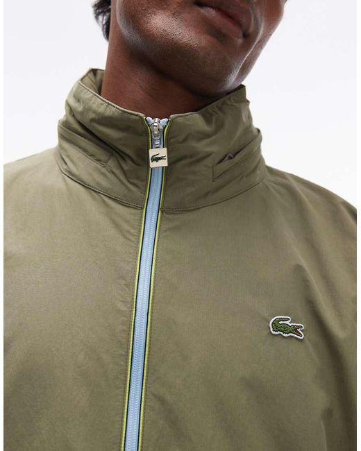 Lacoste Zip Up Track Jacket in Green for Men | Lyst UK