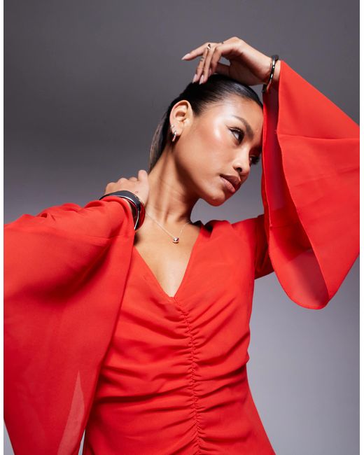 ASOS – maxikleid in Rot | Lyst DE