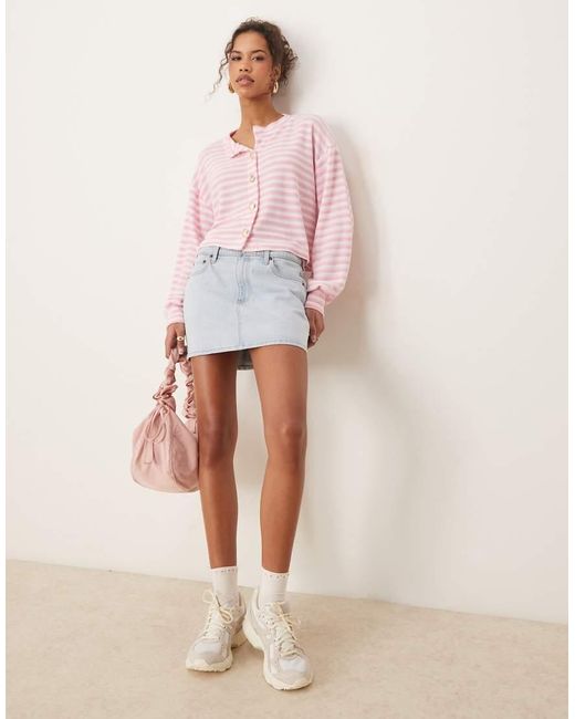 ASOS Long Sleeve Cardigan in Pink | Lyst UK