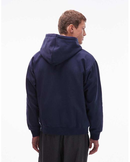 Obey Blindfold Zip Through Oversized Hoodie in Blue for Men | Lyst UK