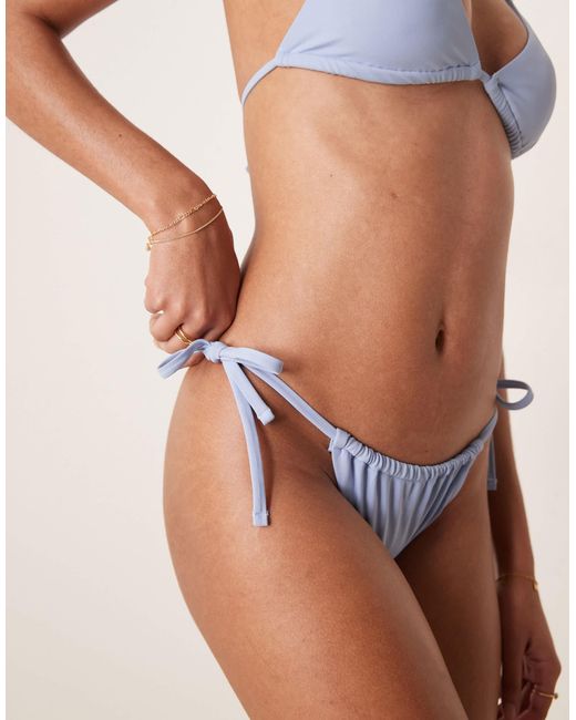 ASOS Maya Mix And Match Tie Side Bikini Bottoms in Pink | Lyst