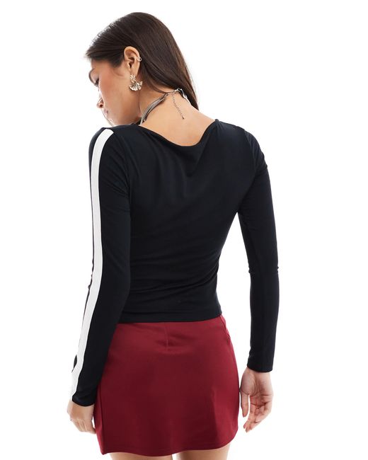 ASOS Underbust Detail Contrast Binding Top in Red | Lyst