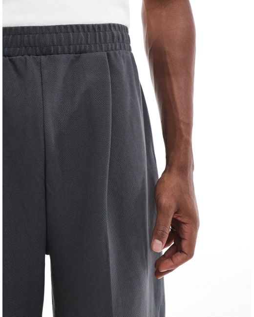 ASOS Wide Leg Twill Jersey Trackies With Pintucks in White for Men | Lyst