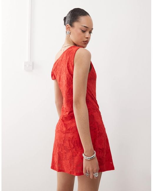 Reclaimed (vintage) Burnout Mini Skort Dress in Red | Lyst