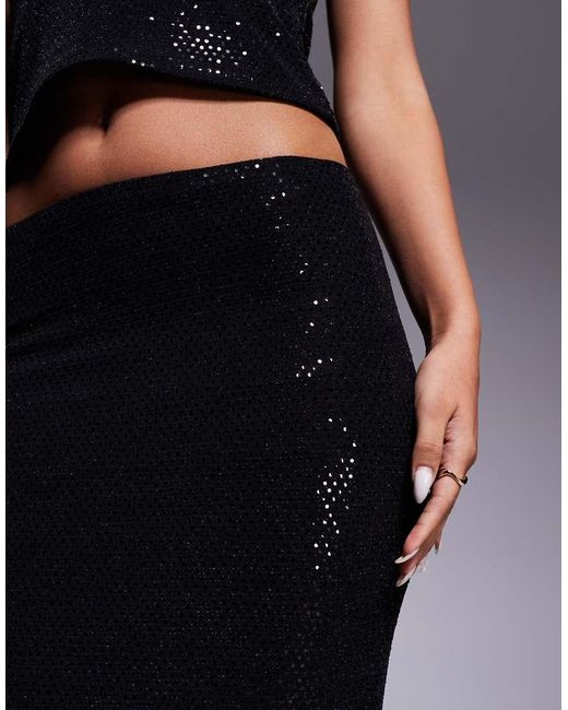 ASOS Co-Ord Glitter Foil Fishtail Maxi Skirt in Blue | Lyst UK
