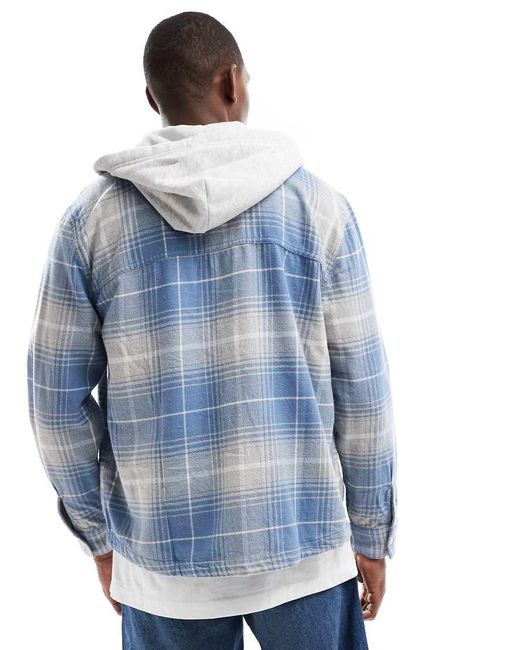 Hollister Check Detail Shacket in Blue for Men | Lyst UK
