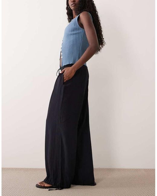 Abercrombie & Fitch Crinkle Balloon Fit Trousers in Blue | Lyst UK