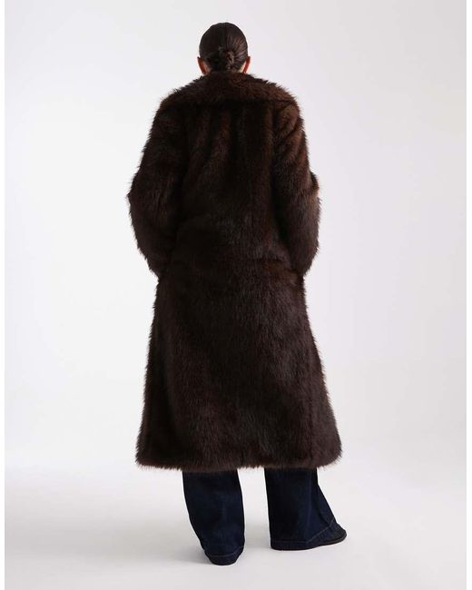 New Look Faux Fur Maxi Coat in White | Lyst UK
