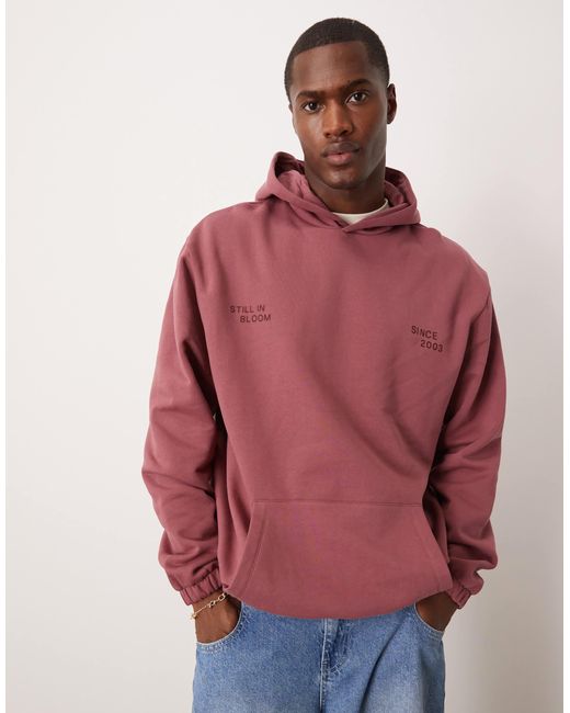 ASOS Oversized Hoodie With Bubble Print in Red for Men | Lyst