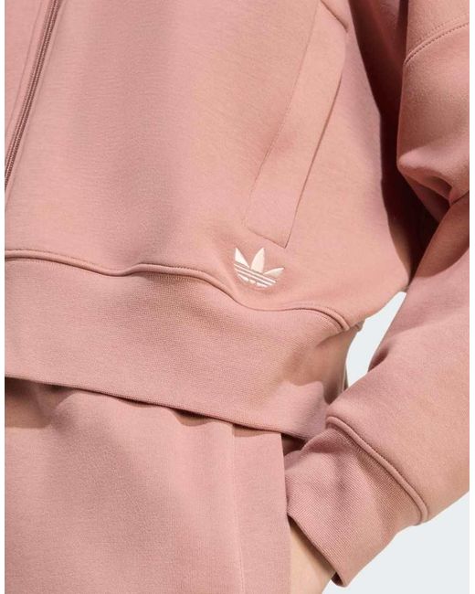 adidas Originals Off Placed 3-Stripes Zip Up in Pink | Lyst UK