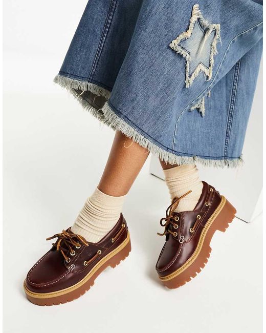 Timberland Stone Street Platform 3 Eye Boat Shoes in Blue | Lyst UK