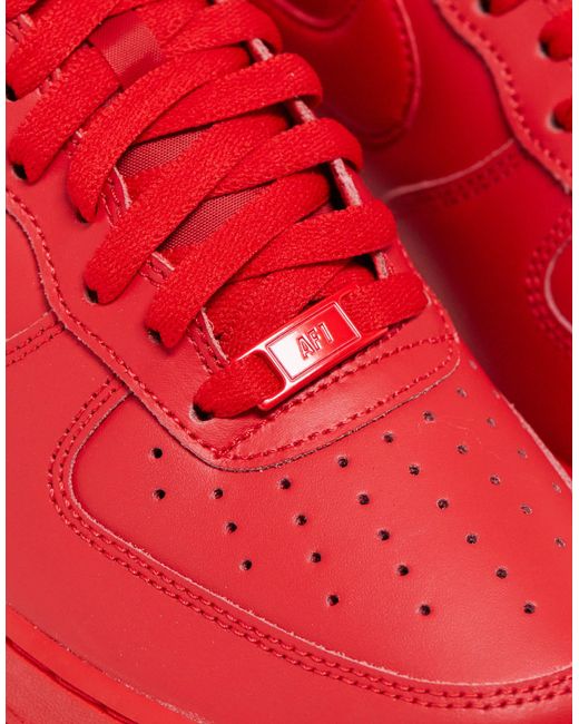 Nike Air Force 1 '07 Sneakers in Red | Lyst