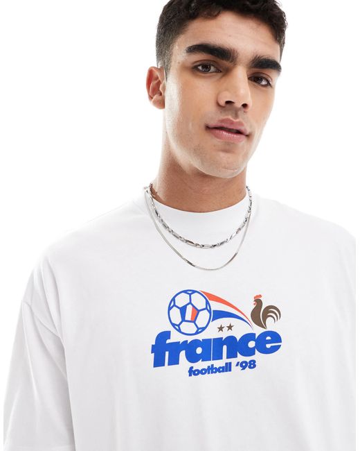 ASOS Boxy Oversized T-shirt With France Sport Graphic in White for Men ...
