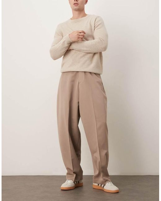 ASOS Smart Extreme Tapered Trousers in Natural for Men | Lyst UK