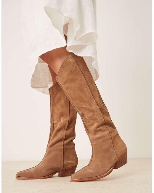 Free People Sway Low Slouch Boot in Brown | Lyst UK