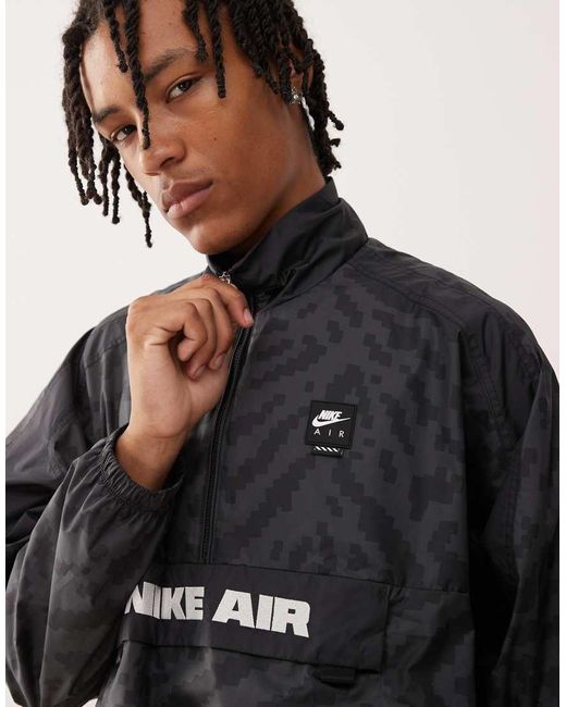 Nike Air Woven Half Zip Jacket in Black for Men | Lyst UK