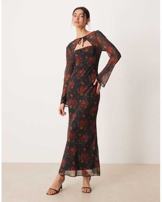 ASOS Long Sleeve Maxi Dress | Lyst UK