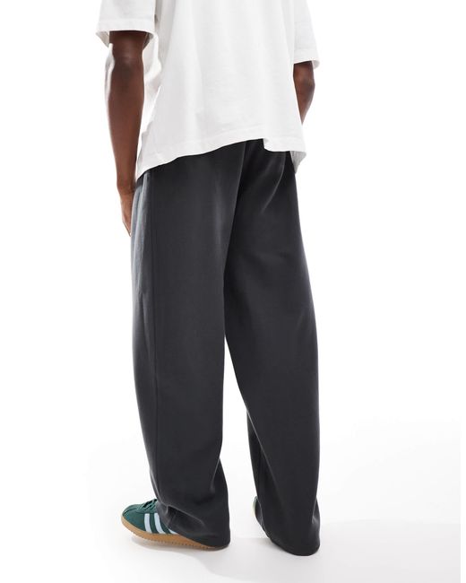 ASOS Wide Leg Twill Jersey Trackies With Pintucks in White for Men | Lyst