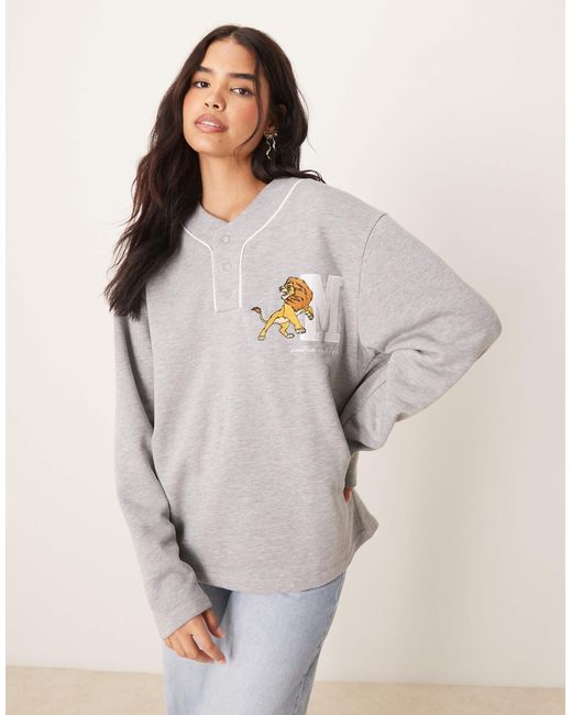 ASOS Disney Unisex Oversized Y Neck Sweatshirt With The Lion King ...