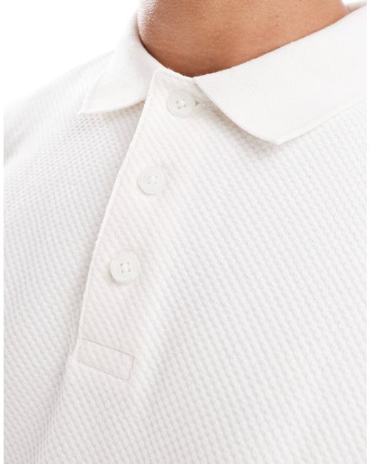 ASOS Oversized Boxy Long Sleeve Polo With Flat Knit Cuff And Hem in ...