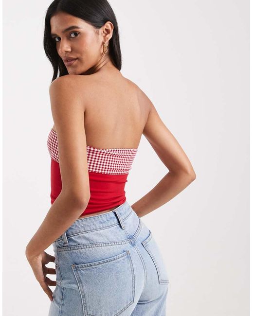 Hollister Foldover Reversible Tube Top in Red | Lyst UK