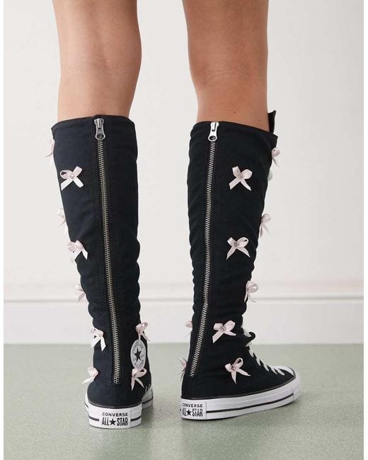Converse Chuck Taylor All Star Knee Hi Trainers in Black | Lyst UK