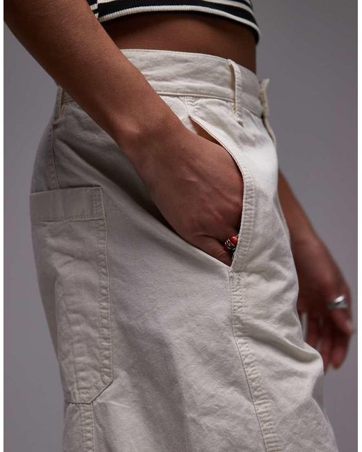 ARKET Linen Blend Barrel Leg Trousers With Panels in Grey | Lyst UK