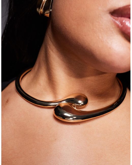 ASOS Asos Design Curve Torque Choker With Interlocking Teardrop Design ...