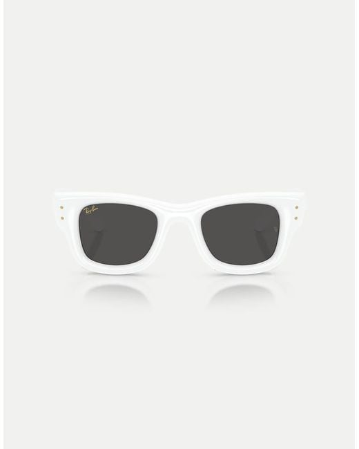 Ray-Ban Wayfarer Puffer Square Sunglasses With Lens in White | Lyst UK