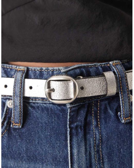 Calvin Klein Small Round Buckle 20Mm Belt in Blue | Lyst UK