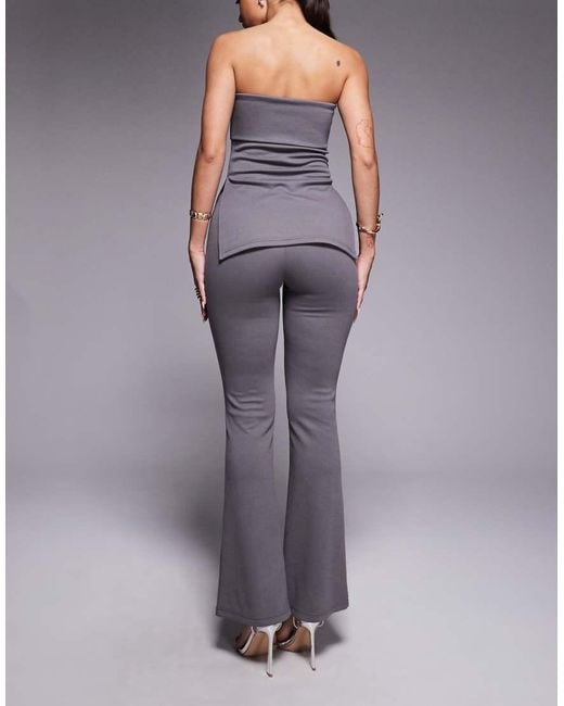 ASOS Jersey Twill Slim Flare Pants in Purple | Lyst UK