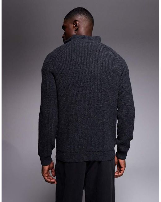 Barbour Chester Funnel Knit Jumper in Blue for Men | Lyst UK